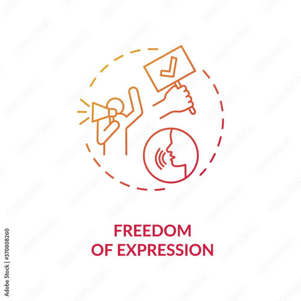 Freedom of expression concept icon. Free speech idea thin line ...