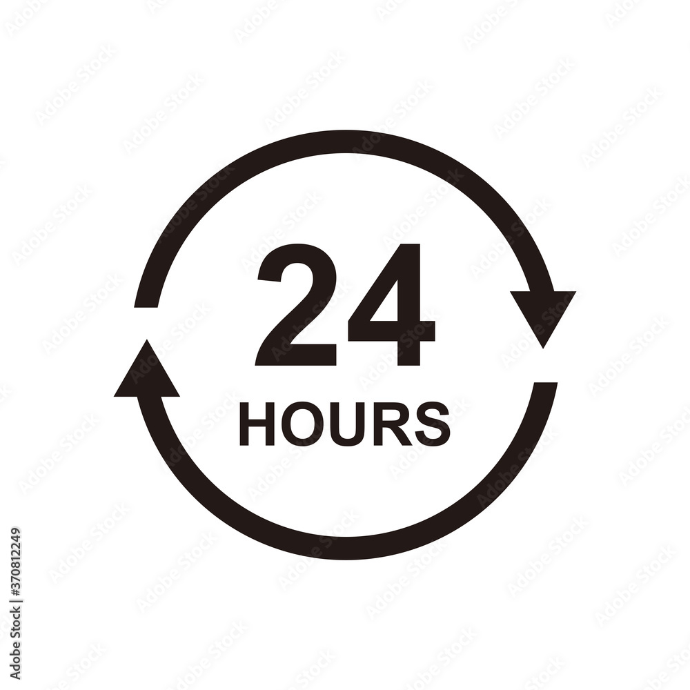 24hours icon vector illustration sign Stock Vector | Adobe Stock