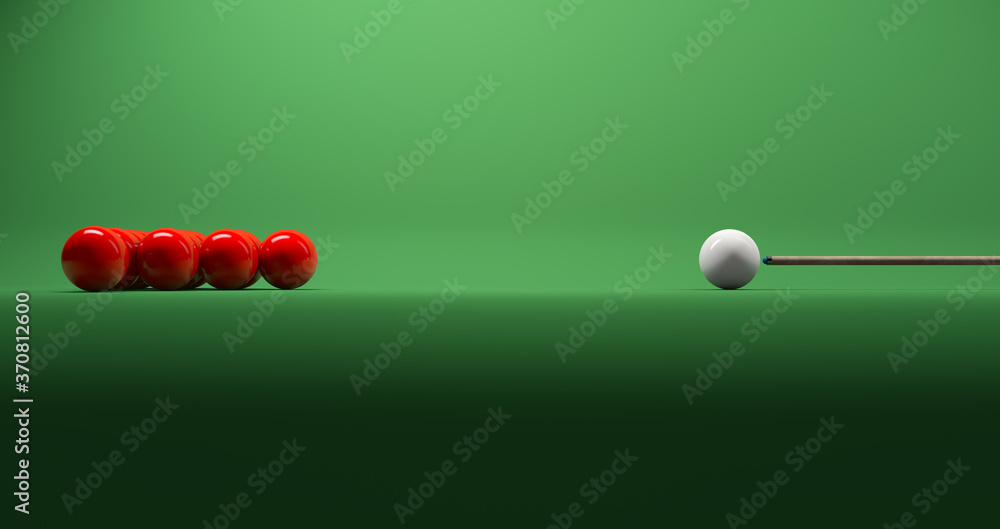 3D Rendering, Realistic mock up of snooker table with red and white ...