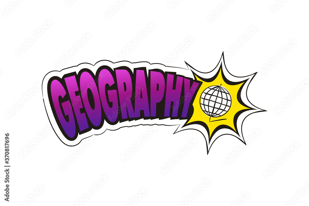 Logo for the Geography school subject. Hand-drawn icon of globe earth ...