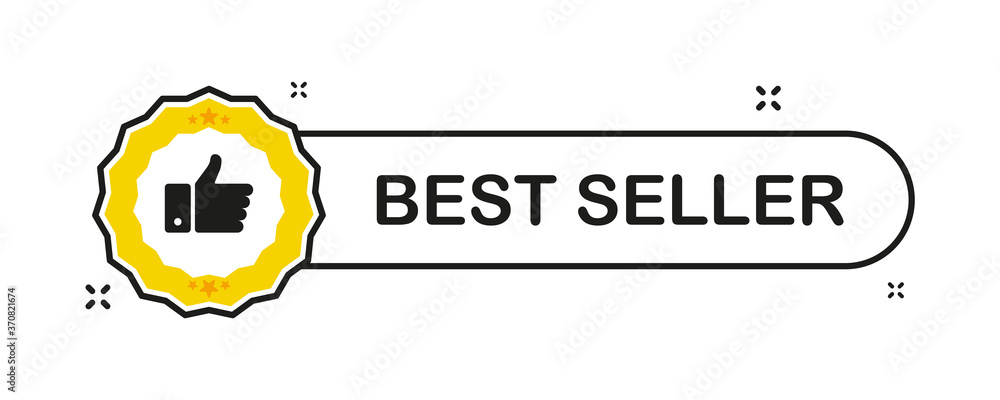 Recommended. Recommendation best seller sign. Sale badge. Thumb up ...