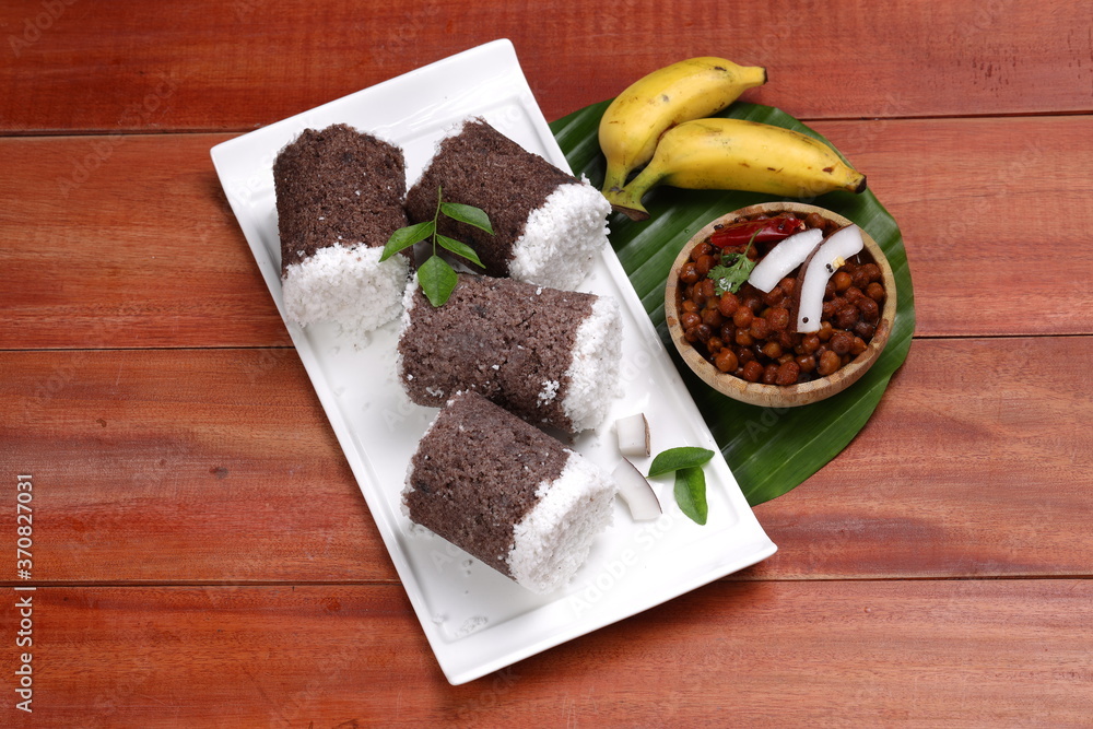 Ragi Puttu or Finger Millet steamed cake Stock Photo | Adobe Stock