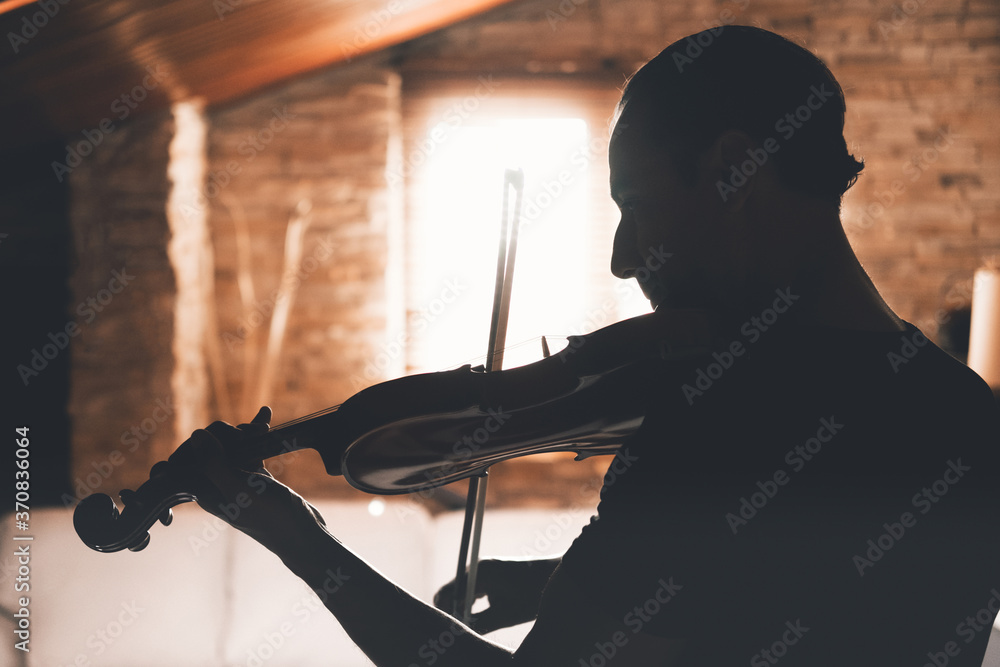 Male Violinist Silhouette