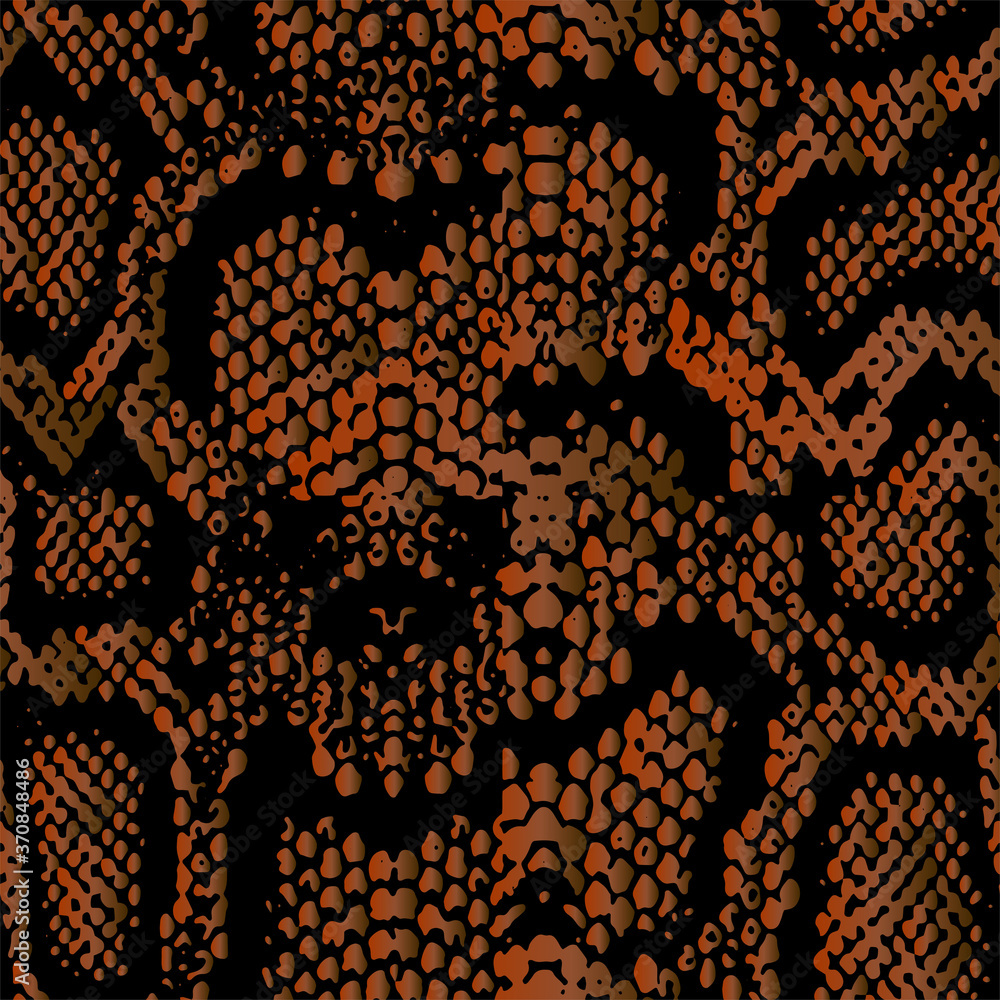 Full Seamless Ornamental Snake Animal Skin Pattern Vector. Monochrome ...