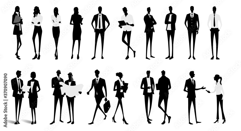 Vector material: business, people silhouette, person set Stock Vector ...