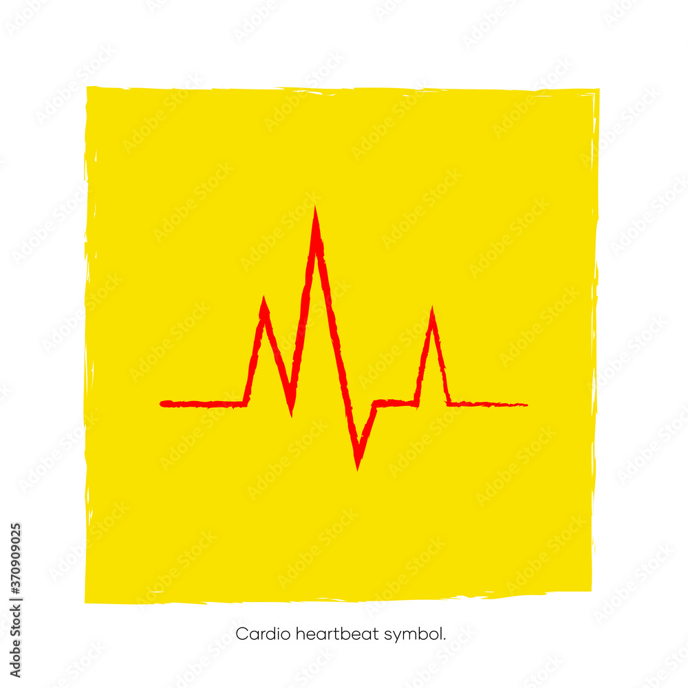 Solid heart rhythm ekg icon. Cardio heartbeat symbol. Vector ...