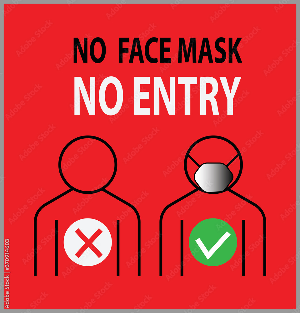 New Normal No Face Mask No Entry Stock Illustration | Adobe Stock