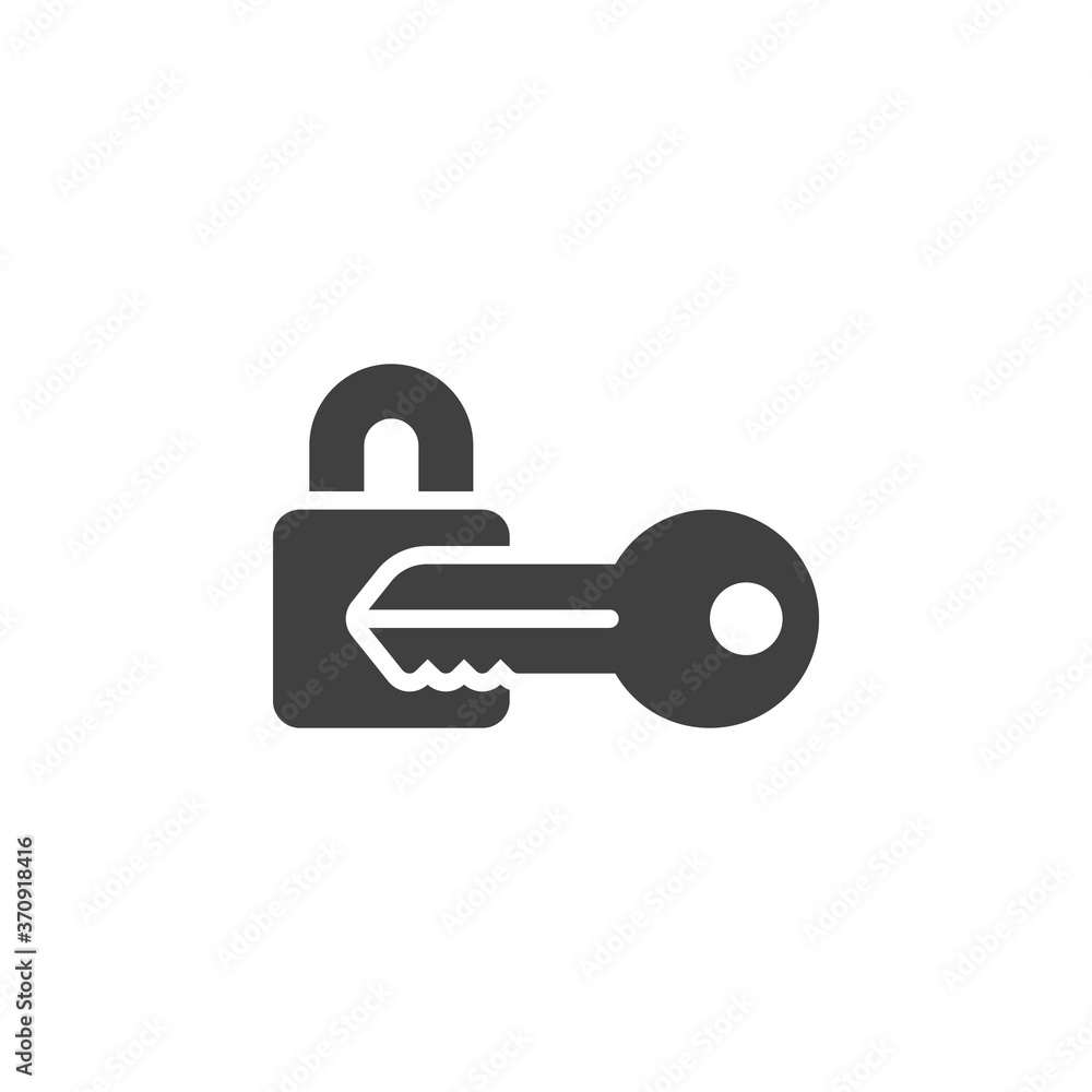 Lock and key vector icon. filled flat sign for mobile concept and web ...