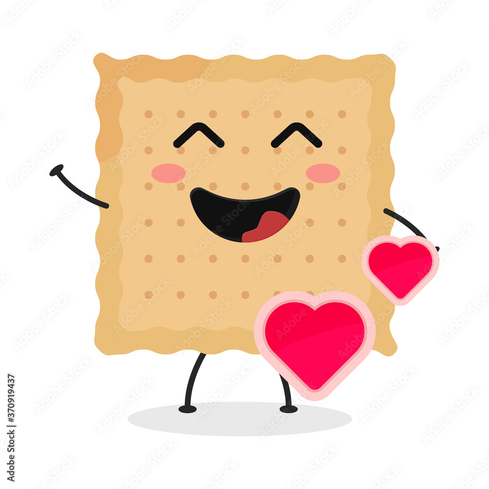 Cute flat cartoon biscuit illustration. Vector illustration of cute ...