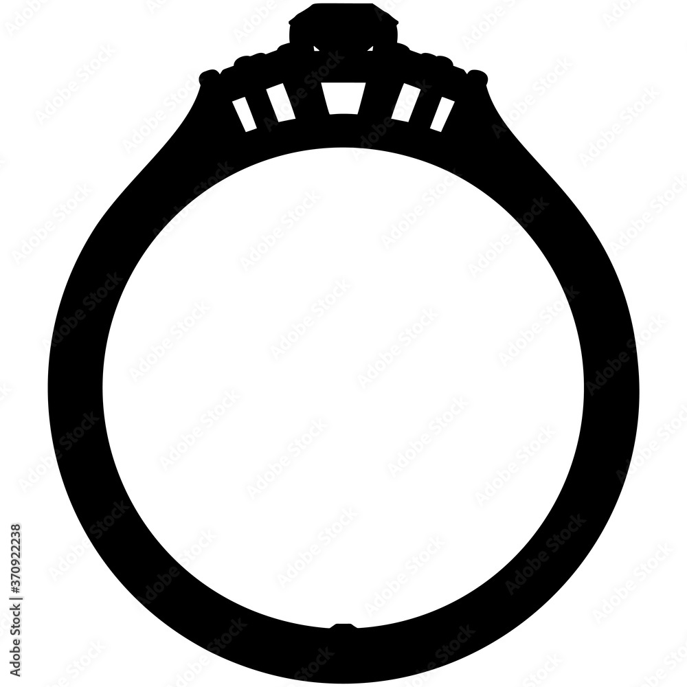Wedding ring silhouette vector isolated on white background Stock ...