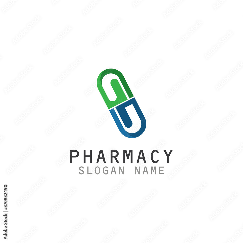 Capsule Drug vector logo creative for Pharmacy Graphic design Stock ...