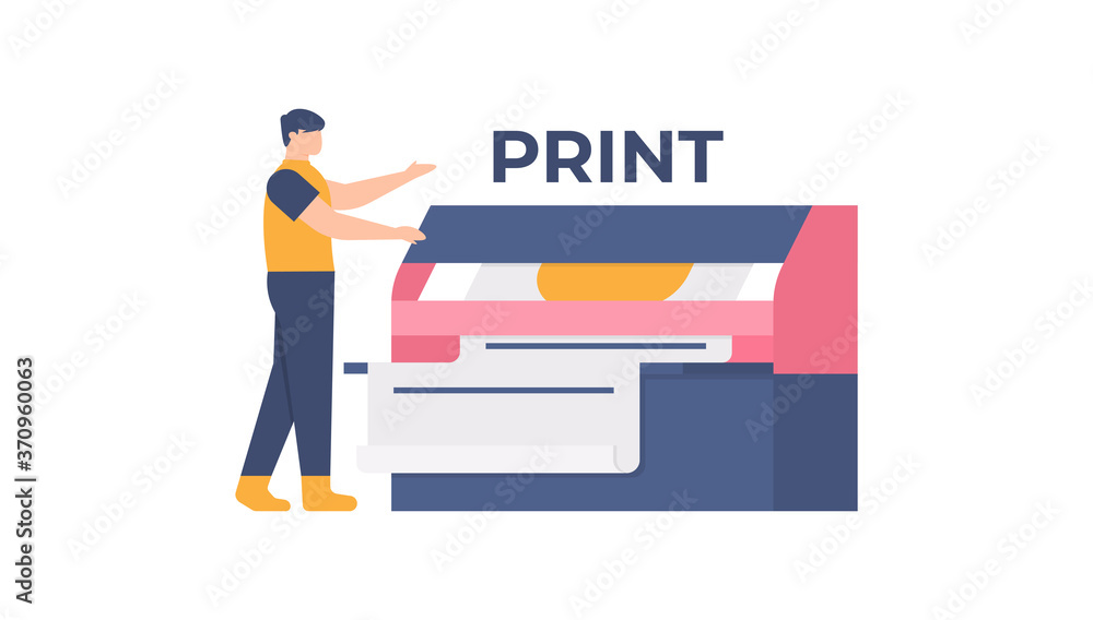 printing business concept or screen printing services. illustration of ...