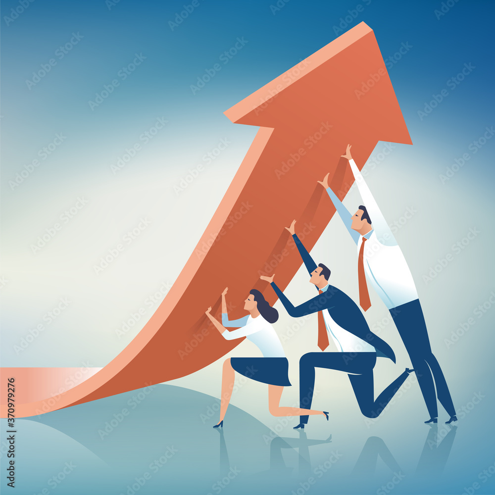 Change of a direction upwards. Business concept vector illustration ...