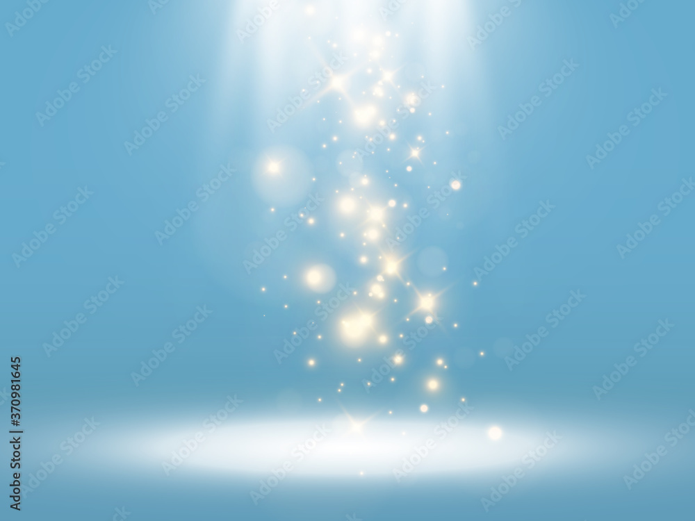 Vector illustration of a light effect. The light falls from above ...