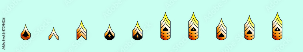 set of army enlisted rank insignia with various model. vector ...