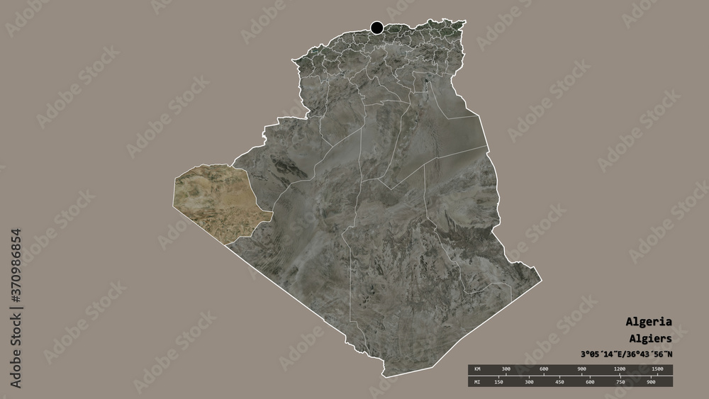 Location of Tindouf, province of Algeria,. Satellite Stock Illustration ...