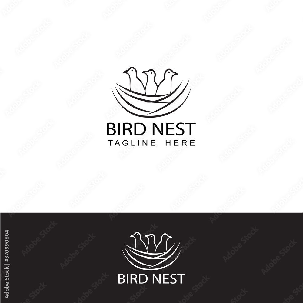 bird nest logo template design vector Stock Vector | Adobe Stock