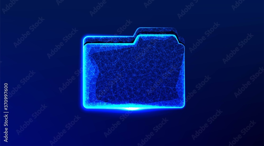 folder.abstract low poly wireframe mesh design. from connecting dot and ...