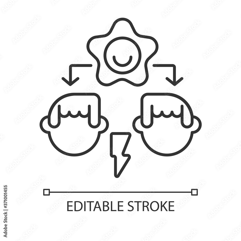 Conflict resolution linear icon. Communication skills, problem solving ...