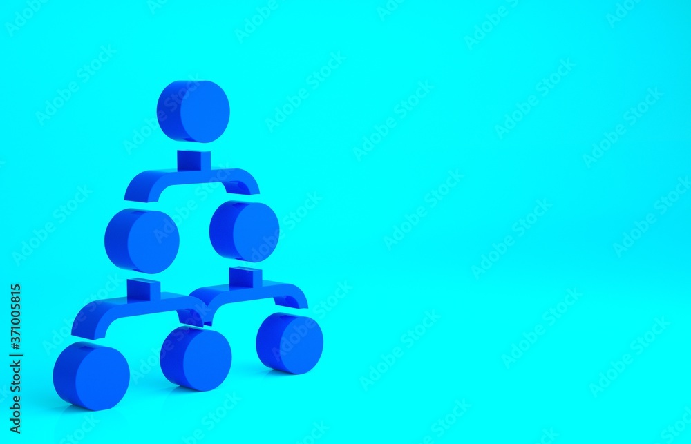 Blue Business hierarchy organogram chart infographics icon isolated on ...