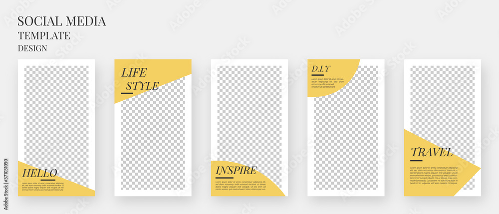 Social media template. Set of editable template for social media ...