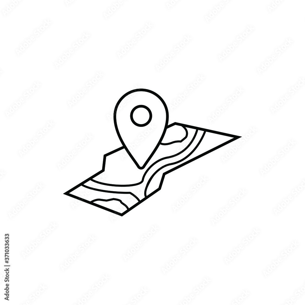 maps icon outline. maps logo vector design Stock Vector | Adobe Stock
