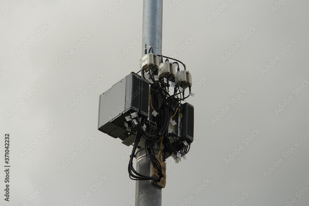 pillar of one of cells of cellular communication with antennas and ...