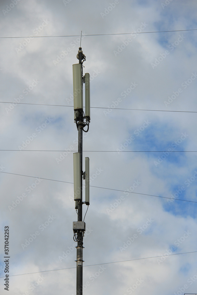 pillar of one of cells of cellular communication with antennas and ...