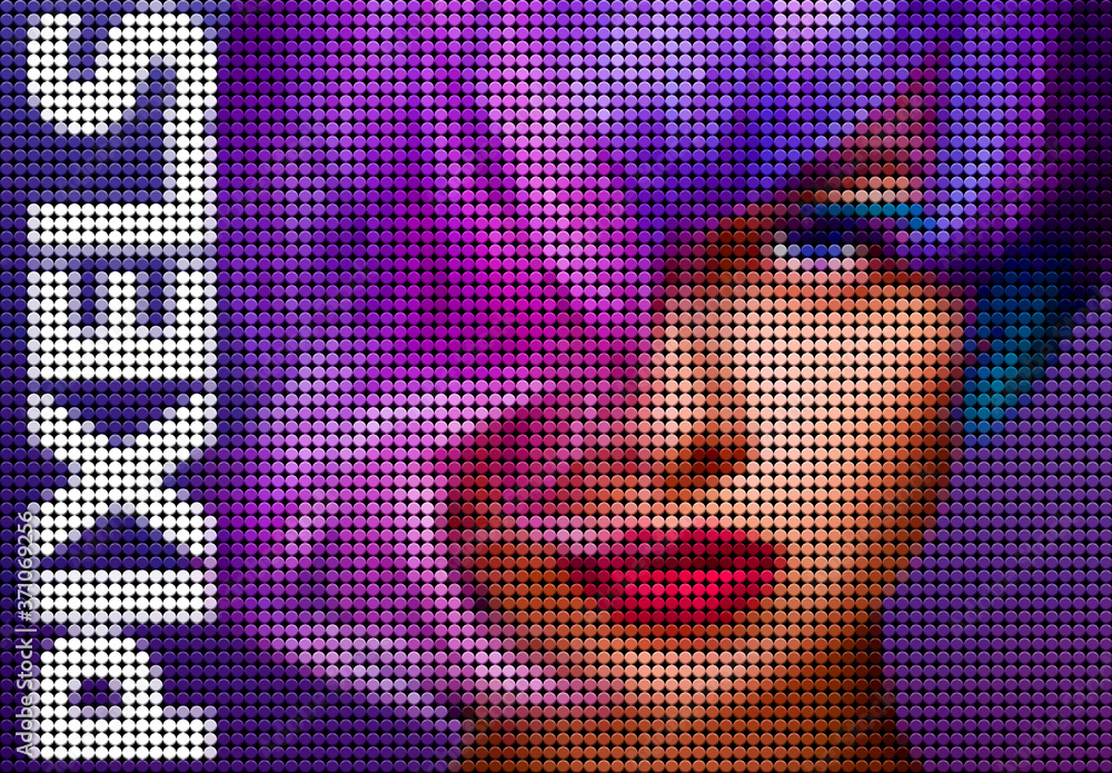 Mosaic Pixel or Dot Effect Mockup Stock Template | Adobe Stock