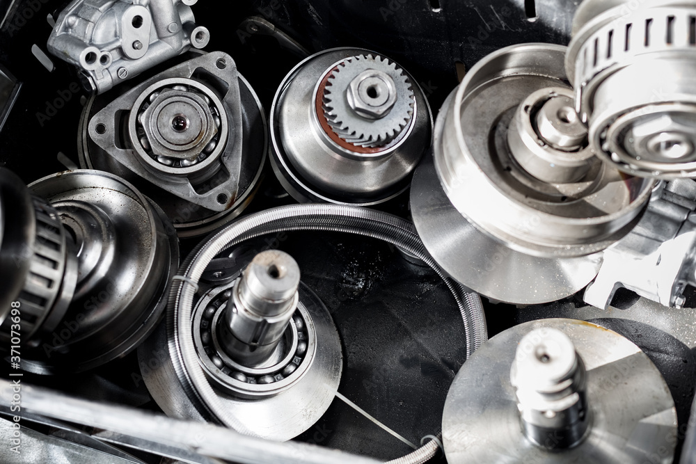 Used Automatic transmission gearbox parts. Automobile old metal parts ...