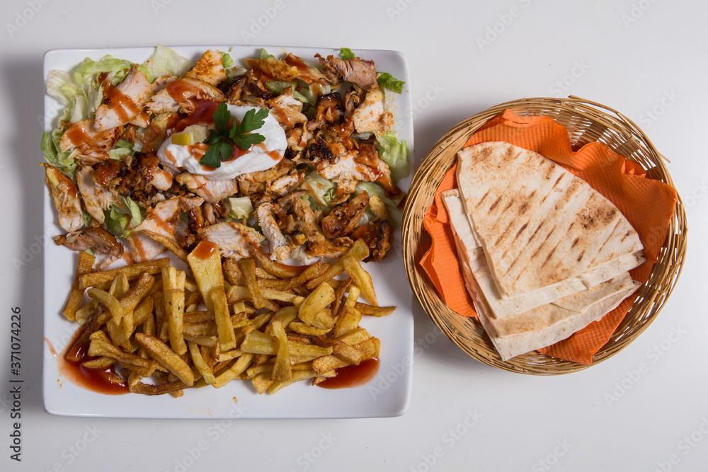 Shawarma Chicken Plate. Stock Photo | Adobe Stock