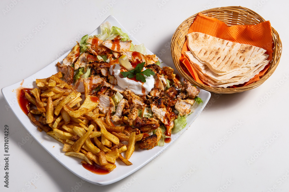 Shawarma Chicken Plate. Stock Photo | Adobe Stock