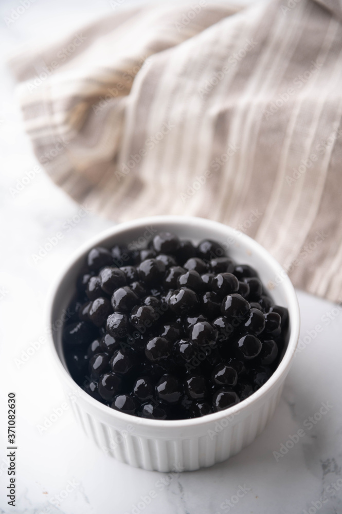 black tapioca pearl for boba milk tea Stock Photo | Adobe Stock