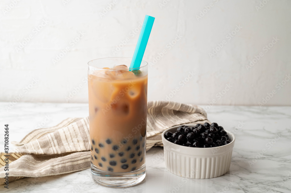 tapioca milk tea, bubble tea, boba tea Stock Photo | Adobe Stock