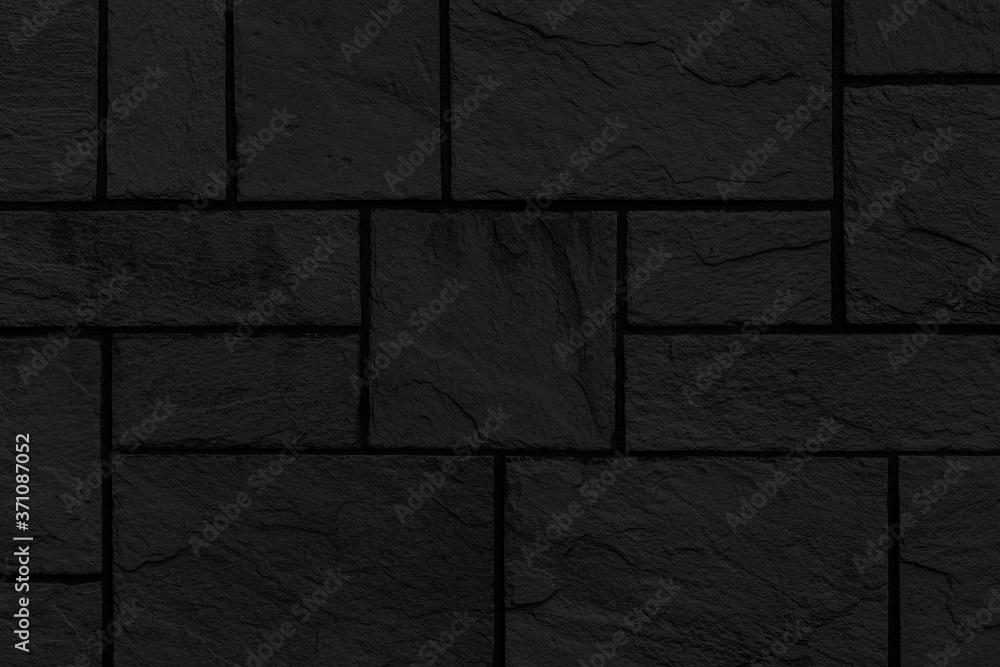Block pattern of black stone cladding wall tile texture and seamless ...