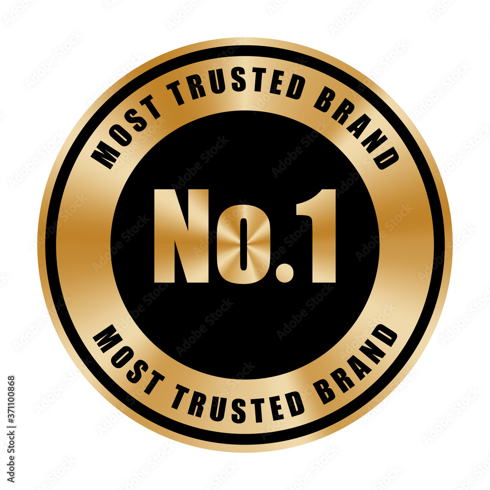 No.1 most trusted brand badge black and gold metallic color premium ...