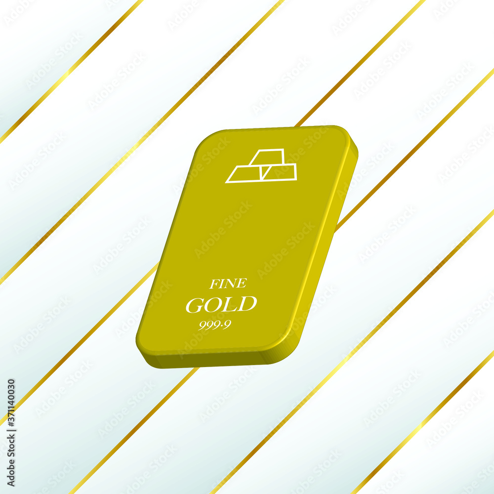 3D Gold Bar with Luxury Background Vector Illustration Isolated. Stock ...
