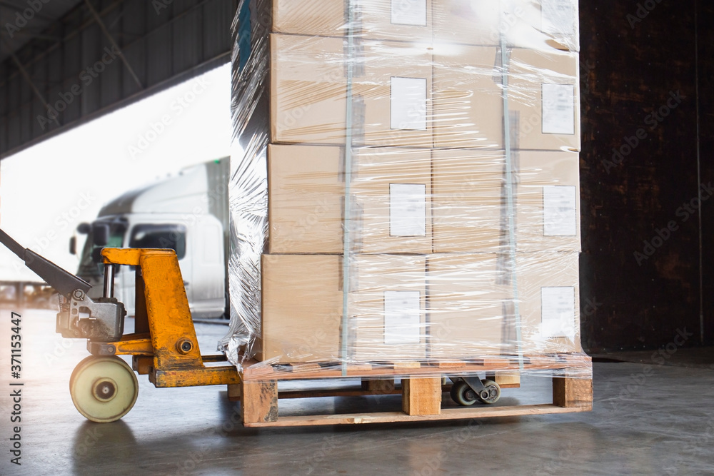 Shipment, Cargo freight, Delivery. Logistics and transportation. Hand ...