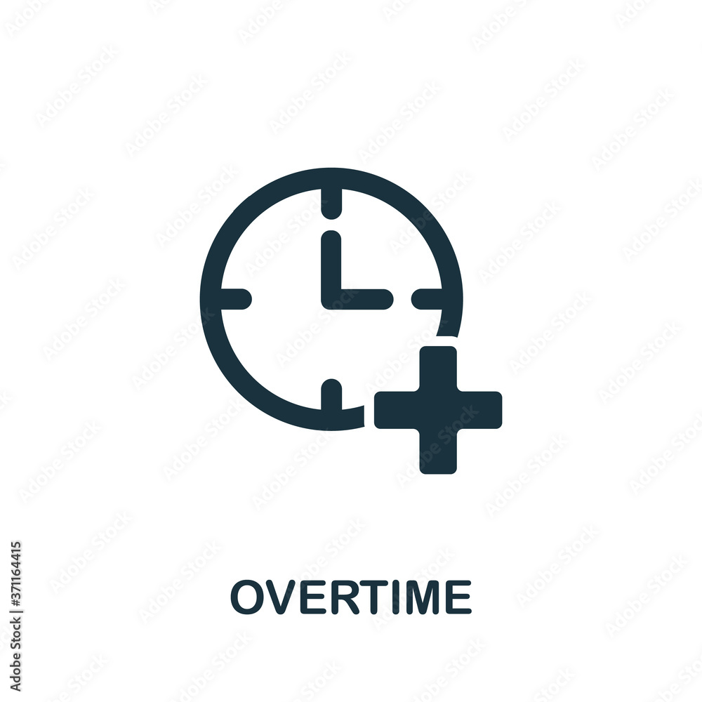 Overtime icon. Simple element from time management collection. Creative ...