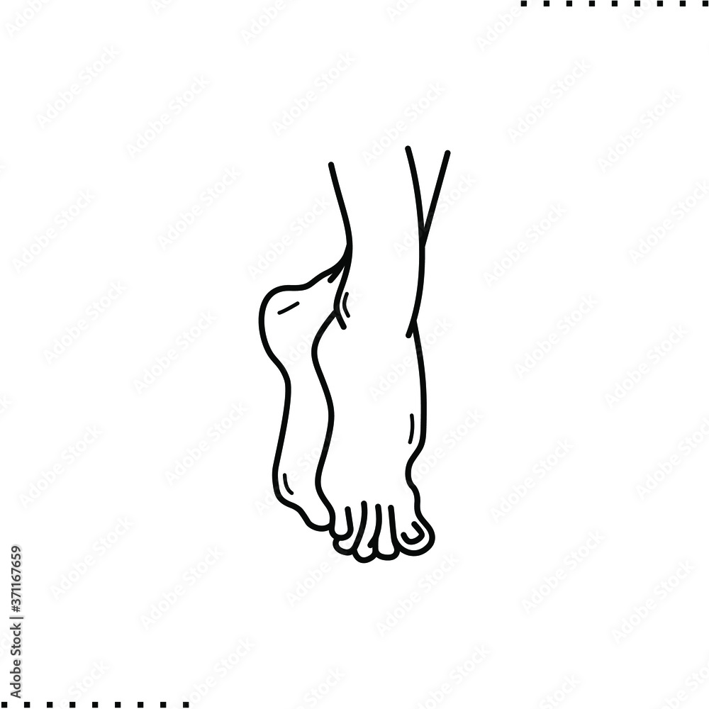 ballerina legs, tiptoe, bare feet vector icon in outline Stock Vector ...