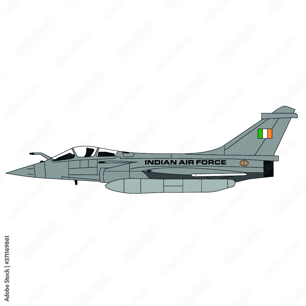 Dasault Modern Fighter Jet Rafale of Indian Air Force Stock Vector ...