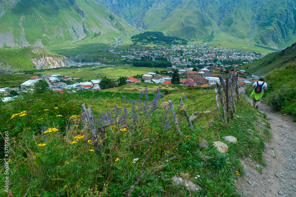 Stepantsminda Village, Kazbegi Reserve, Georgian Military Highway ...