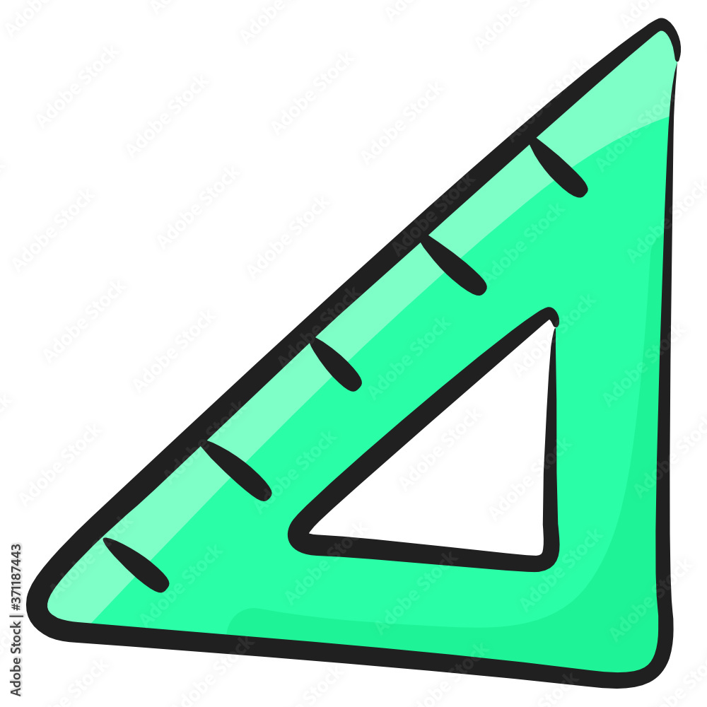 Three lobed cross section ruler known as triangular scale doodle icon ...