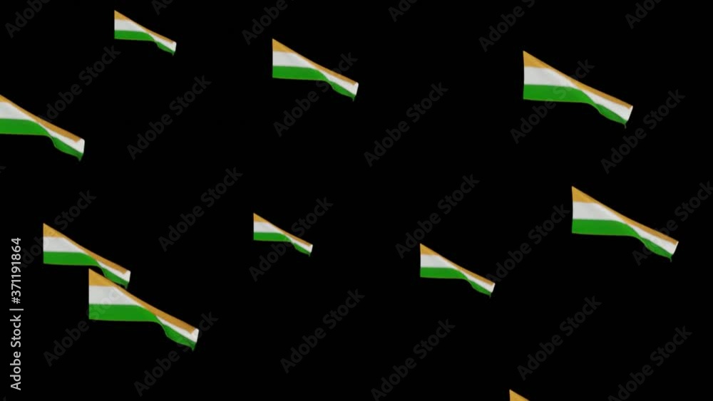 HD Video of waving Indian Flags floating on the black background. India ...
