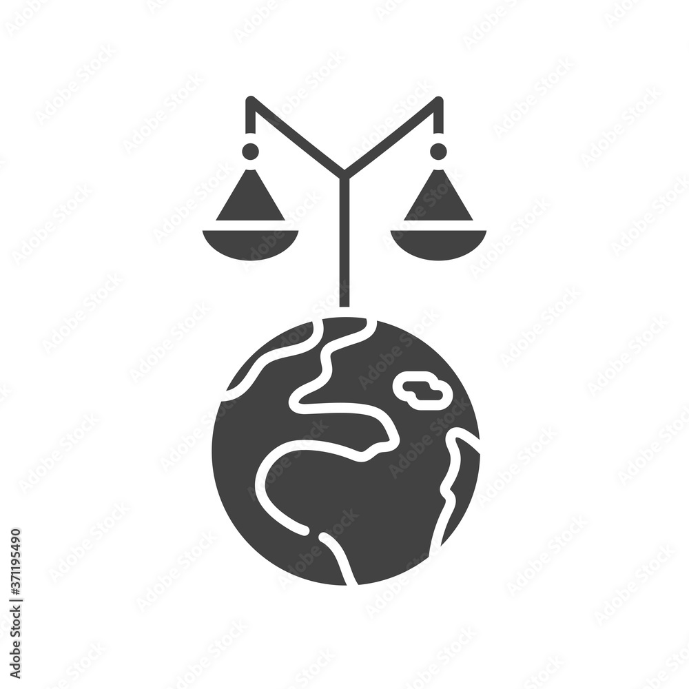 Equality black glyph icon. Eco friendly. Environment care. Sign for web ...