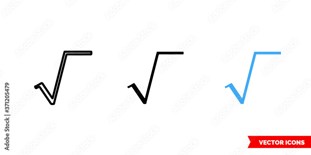 Root symbol icon of 3 types color, black and white, outline. Isolated ...