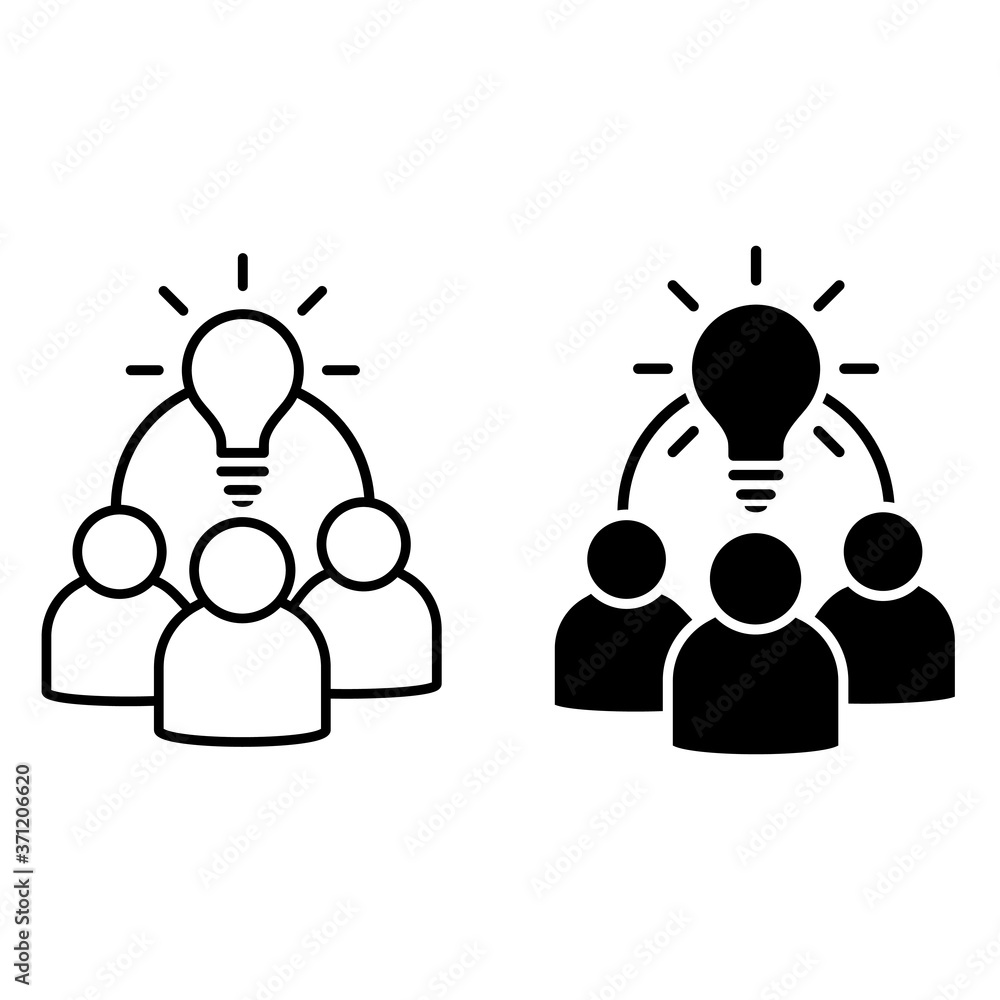 Collaboration idea icon vector set. entrepreneurship illustration sign ...