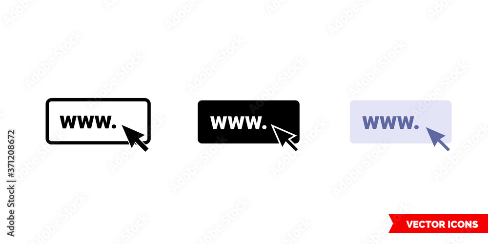 Site icon of 3 types color, black and white, outline. Isolated vector ...