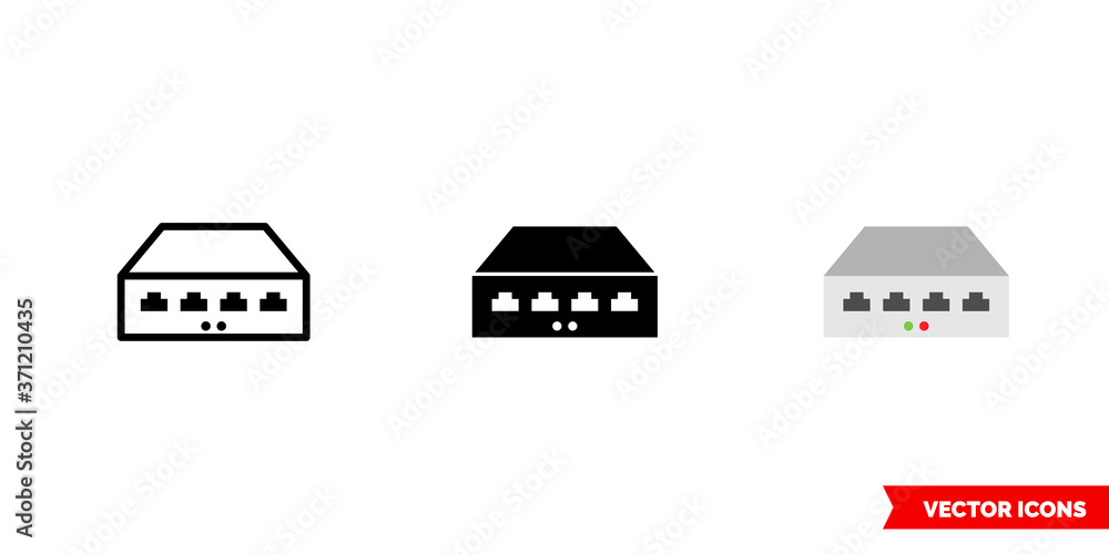 Switch icon of 3 types color, black and white, outline. Isolated vector ...