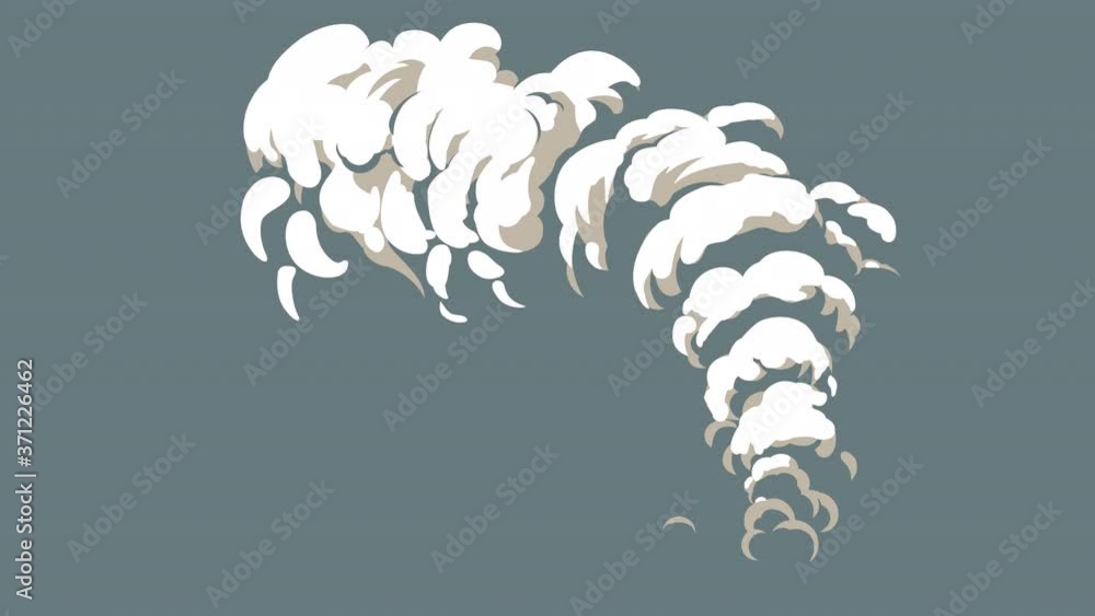 Comic Smoke Fx animation rising up in 2d cartoon posterized effect ...